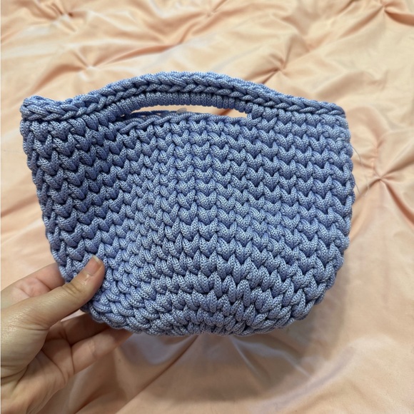 Bags | Handcrafted Blue Knit Womens Bag | Poshmark